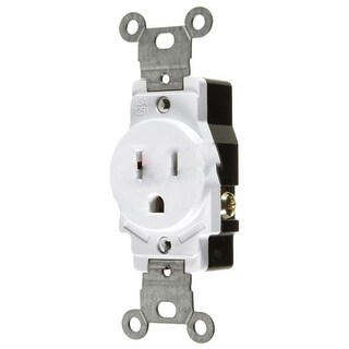 15 AMP Round White Electrical Receptacle Plastic-Aluminum American ...