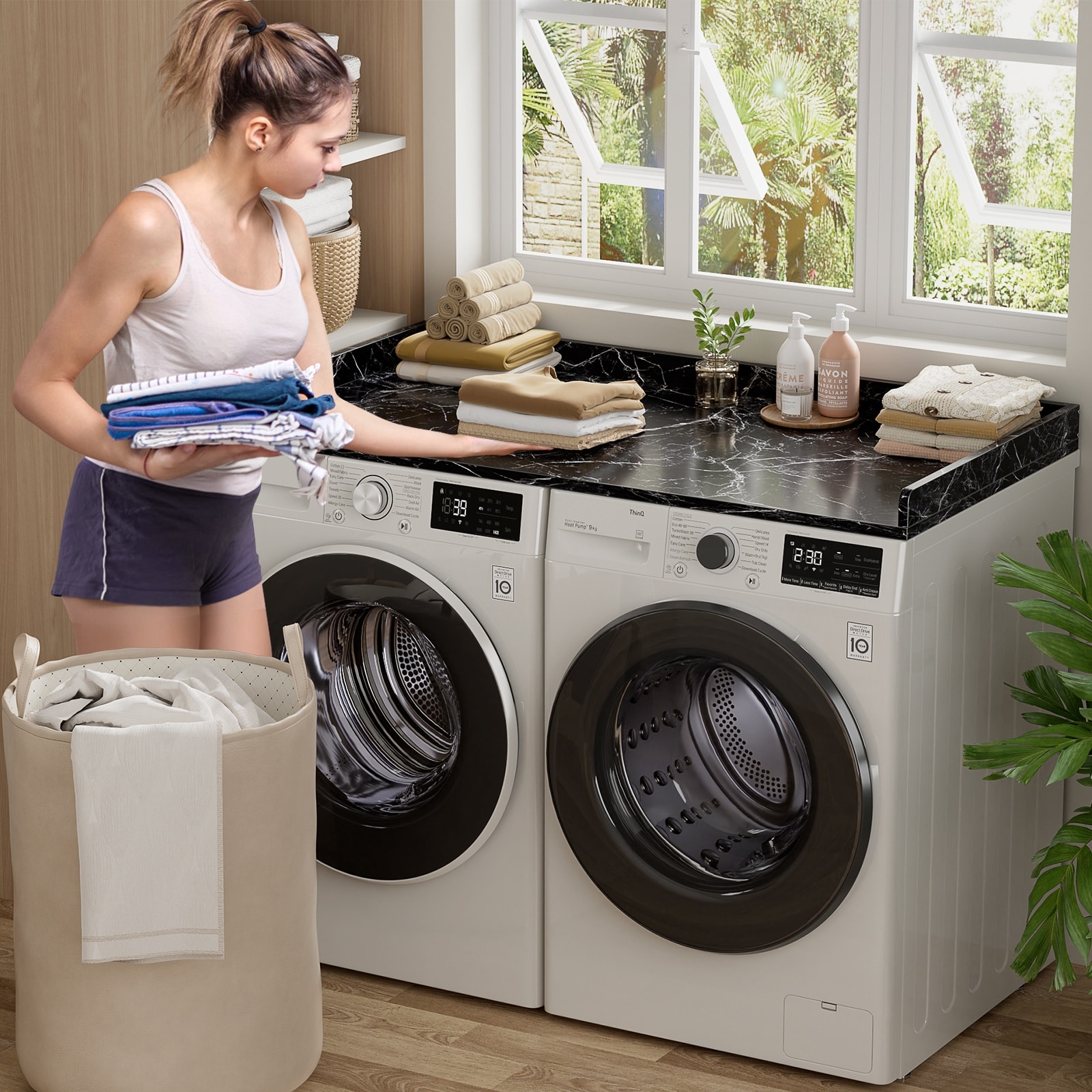 Tumble dryer over washing machine store