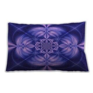 Ahgly Company Patterned Indoor-Outdoor Cobalt Blue Lumbar Throw Pillow ...