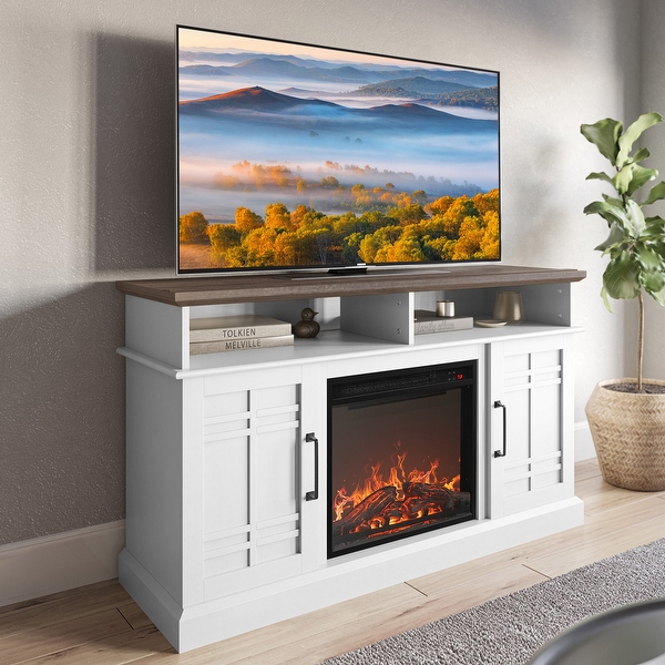 BELLEZE 48 TV Stand with 18 Electric Fireplace Heater On Sale Bed Bath Beyond 40502219