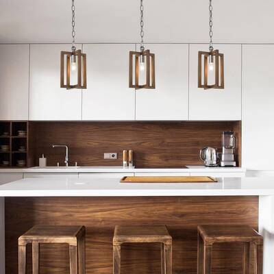 Farmhouse 1-Light Cylinder Pendant Lights for Kitchen Island - D5.5" x ...
