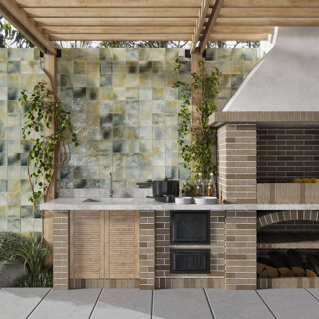 Zahara 6x6 Cool Gray Porcelain Zellige Square Wall and Floor Tile (5.38 ...