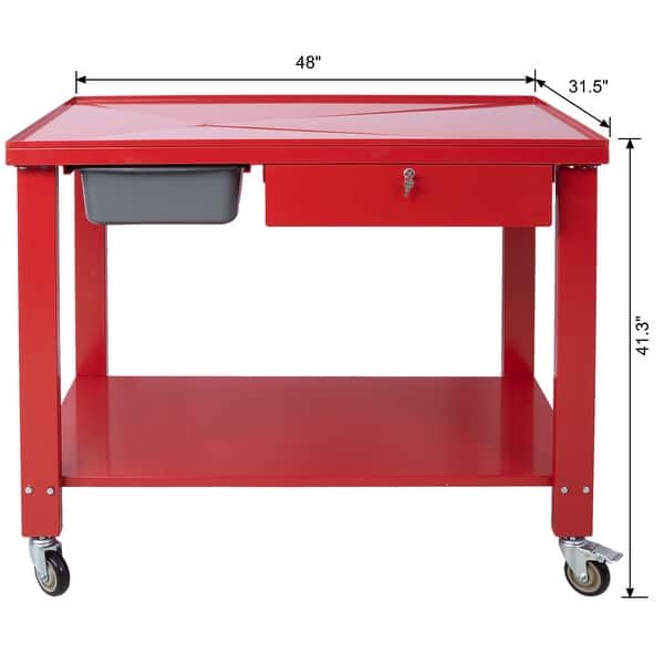 Rolling Work Station with Locking Drawer and Removable Drain Table ...