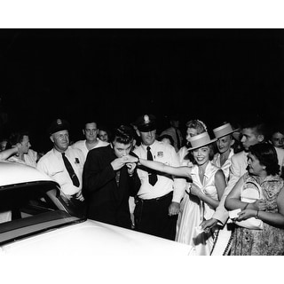 Elvis Presley by fans with police officers Photo Print - Bed Bath ...