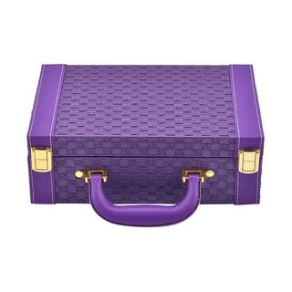 Purple Faux Leather Woven Texture 2 Layer Briefcase Anti Tarnish - Bed ...