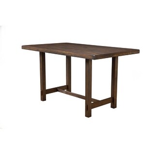 Wooden Rectangular Pub Height Dining Table With a Distressed Finish ...