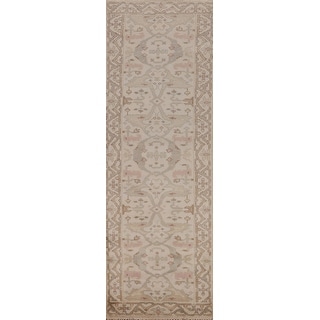 Earth Tone Oushak Indian Runner Rug Handmade Wool Carpet - 2'6"x 9'6 ...