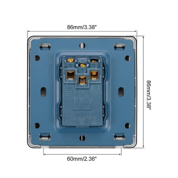 Light Switch Wall Panel Push Button 2 Gang 1 Way Black 250V 10A ...