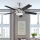 Moasis 52 inch 3-Color LED Ceiling Fan Light with 5 Wooden Blades and ...