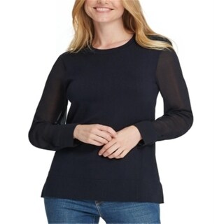 DKNY Women's Long Sleeve Jewel Neck Top Navy Size Small - Bed Bath ...