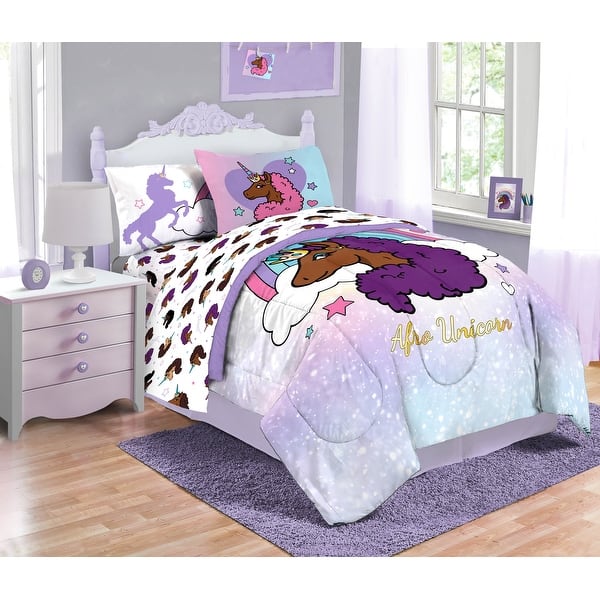 Afro Unicorn Unique, Divine, Magical Bed Set with Sham - Bed Bath ...