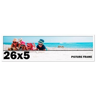 26x5 Frame White Solid Wood Picture Frame Includes UV Acrylic Shatter ...
