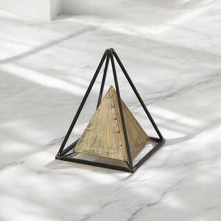 Bronze Metal Abstract Pyramid Shaped Table Decor - L: 8" x W: 8" x H ...