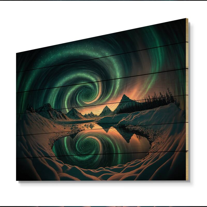 Designart 'Aurora Borealis Magical Northern Lights IV' Landscape ...