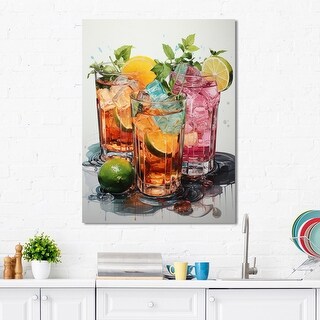 Designart "Food Cocktails A Glamorous I" Cocktails Canvas Art Print ...