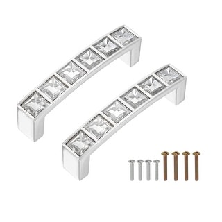 U Shape Crystal Glass Drawer Cabinet Pulls, Alloy Drawer Handle Pulls ...
