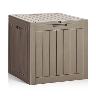 31 Gal Outdoor Resin Box Patio Storage All-Weather Box, Light Taupe ...