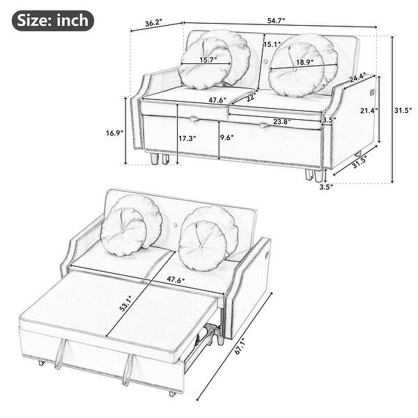 Multiple Adjustable Positions Sofa Bed - Bed Bath & Beyond - 40151206