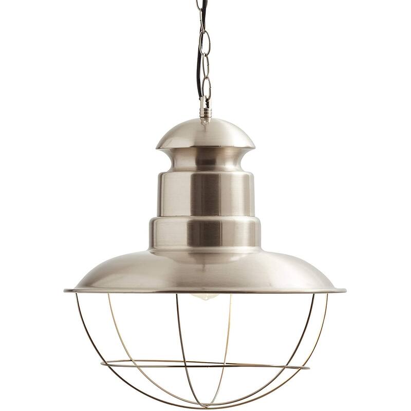 Industrial Steel Caged Hanging Ceiling Pendant Light - Bed Bath ...
