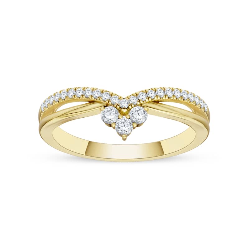 De Couer 1/3ct TDW Diamond Contour Wedding Band in 10k Gold for Women ...