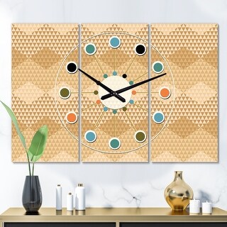 Designart 'Beige Retro Triangular Wave' Oversized Mid-Century wall ...