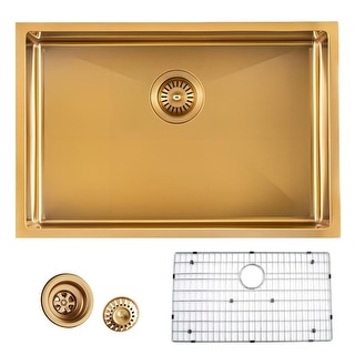 HIGOLD 27" L Undermount Stainless Steel Single Bowl Kitchen Sink - Bed ...