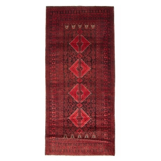 ECARPETGALLERY Hand-knotted Royal Baluch Black Wool Rug - 3'7 x 7'7 ...