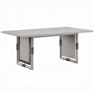 Mori Dining Table, 72 Inch Rectangular Top w Panel Legs, Natural Gray ...