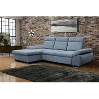 Selly-Mini Modern Sleeper Sectional with Storage & Adjustable Headrests ...