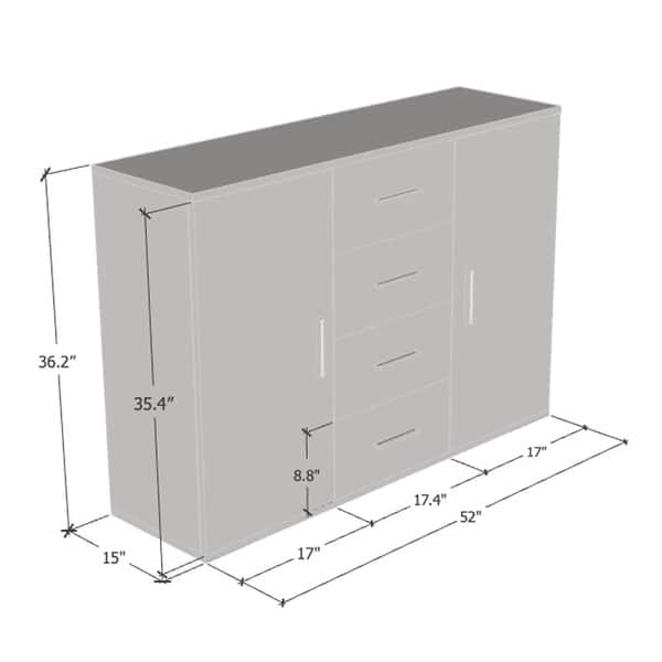 Soho 52-inch Modular Modern Sideboard - Bed Bath & Beyond - 29139361