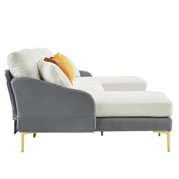 Modern U-shaped Fabric Color Matching Segmented Sofa - Bed Bath ...