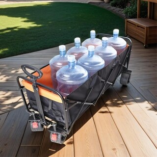 Big Large Capacity Folding Cart Extra Long Extender Wagon Cart - Bed ...