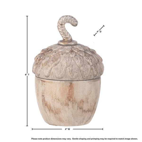 6" Burnt Champagne Acorn Pot with Lid - Bed Bath & Beyond - 39145209