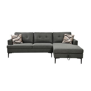 3-Seater L-Shape Sofas, Linen Upholstery Sofa with Storage Seat - Bed Bath & Beyond - 39007270