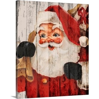 "Nostalgic Santa" Natural Wood Framed Print Christmas Wall Art - Bed ...