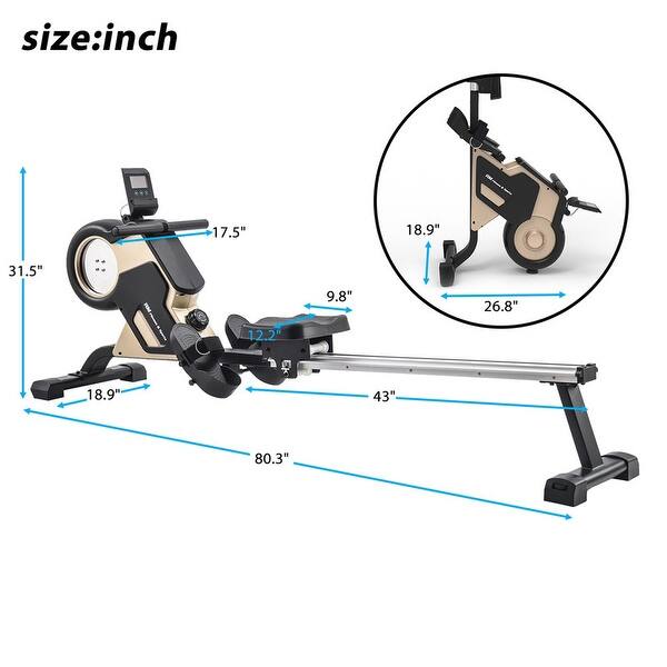 Magnetic Rowing Machine Compact Rower with Magnetic Tension System,LED ...