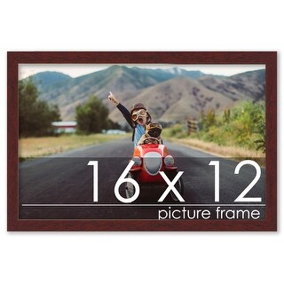 16x12 Traditional Walnut Complete Wood Picture Frame with UV Acrylic ...