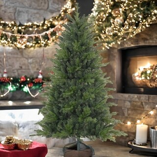 Realistic 6' Christmas Tree with Flame-Retardant Branches, Quick Setup ...