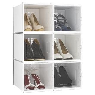 Modern 6 Pcs High heels Stackable Shoe Storage Box - 6Pcs - Bed Bath ...