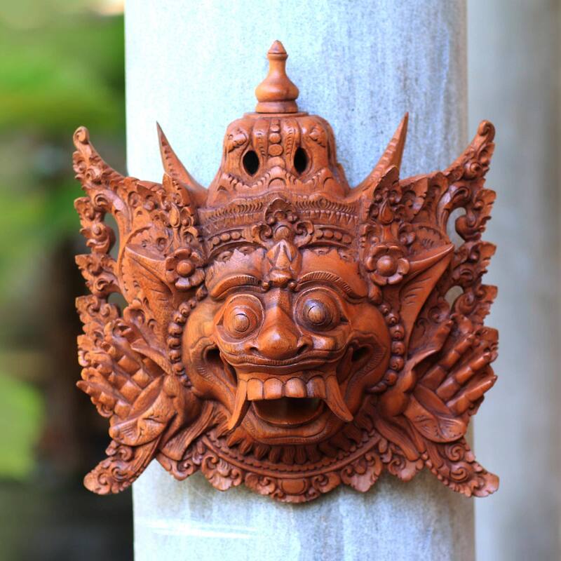 NOVICA Handmade Rahwana Wood Mask (Indonesia) - Overstock - 31673020