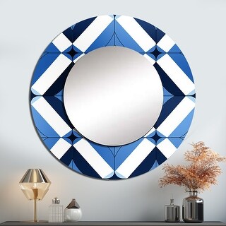Designart "Minimalist White And Blue Polygons Geometric" Geometric ...