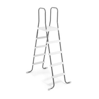 Steel Frame 52" Pool Entry Step Ladder with Secure Non-Slip Steps for ...
