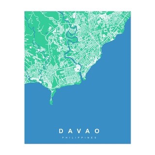 Davao City Davao Region Philippines Maps Cityscape Art Print/Poster ...