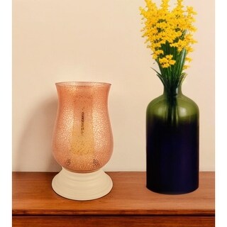 Mercury Glass Flameless LED Hurricane Candle Holder with Candle and ...
