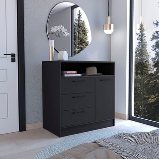 Dresser Multi-Storage Unit with 3 Spacious Drawers, Single Door Cabinet ...