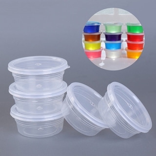 12Pcs Clear Slime Storage Round Plastic Box Container Foam Ball Cups ...