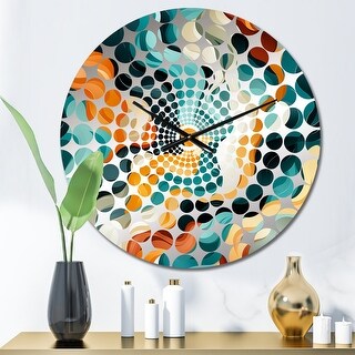 Designart "Celestial Harmony Cosmic Flow" Blue Abstract Clocks Modern ...