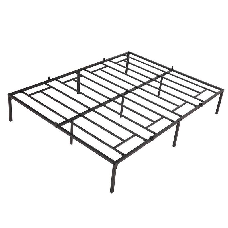 Metal Bed Frame Platform Steel Slat Support Queen Size - Overstock ...