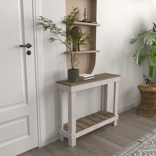 Farmhouse Rustic Wood Small Entryway Sofa Table - Bed Bath & Beyond ...