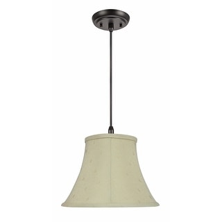 Aspen Creative 1-Light Fabric Lamp Shade Hanging Pendant, Camel - OIL RUBBED BRONZE - OIL RUBBED ...
